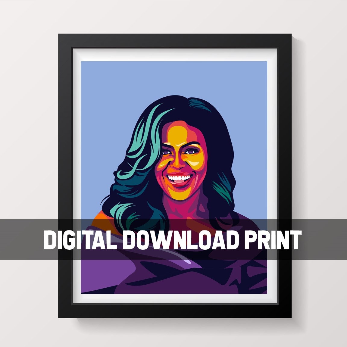 Michelle Obama Poster Political Women Poster Digital Art - Etsy