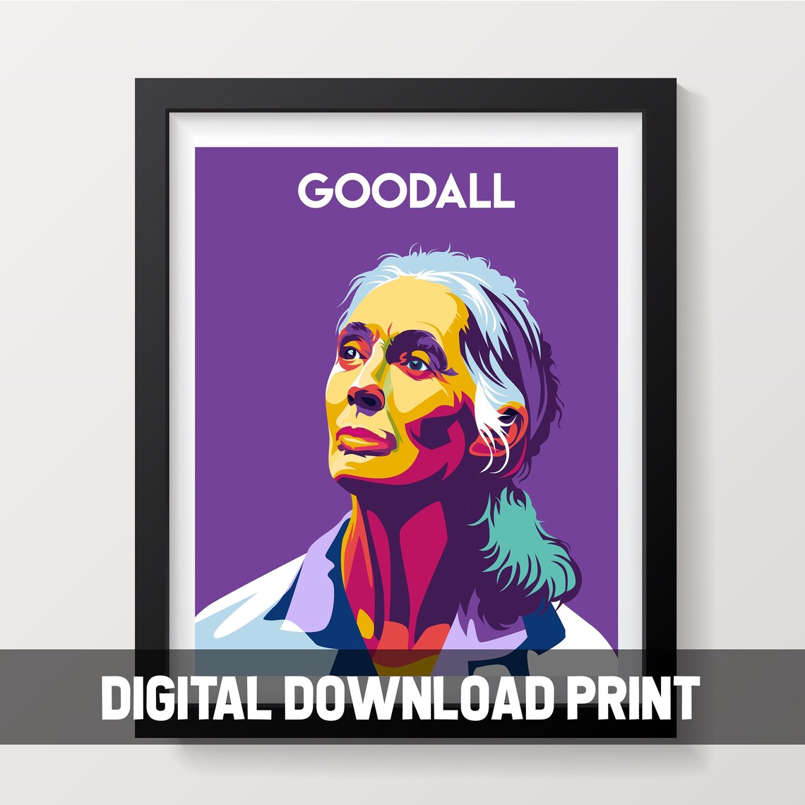 Jane Goodall Poster Science Poster Wall Art Decor Feminist | Etsy