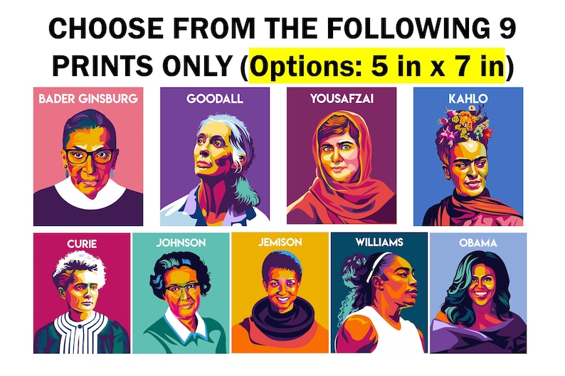 Print Bundles Famous Women Poster Wall Art Decor Feminist - Etsy