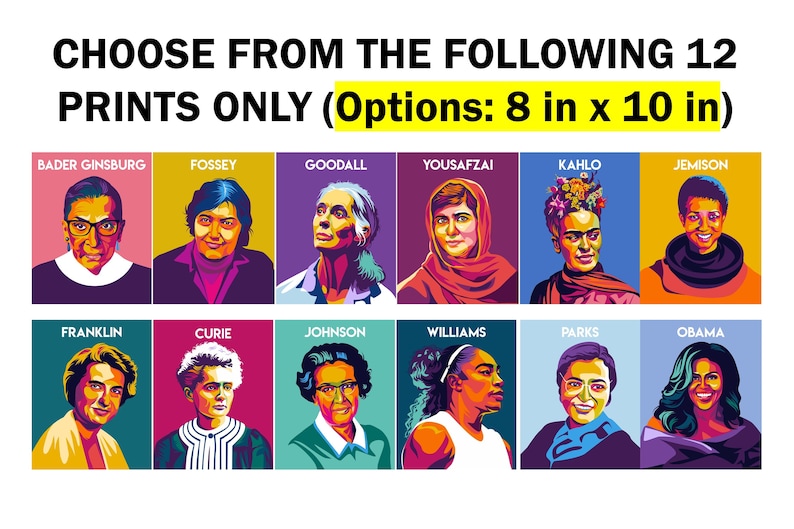 Print Bundles Famous Women Poster Wall Art Decor Feminist - Etsy