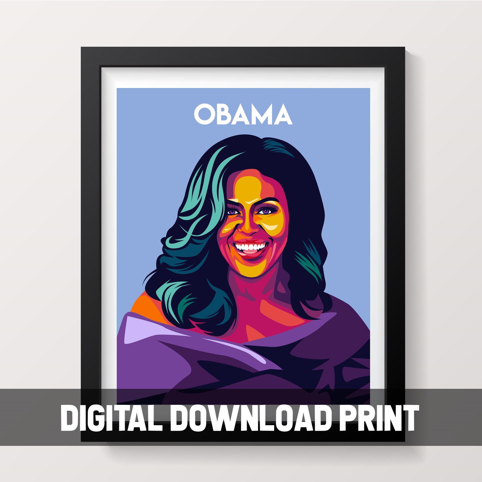 Michelle Obama Poster Political Women Poster Digital Art | Etsy