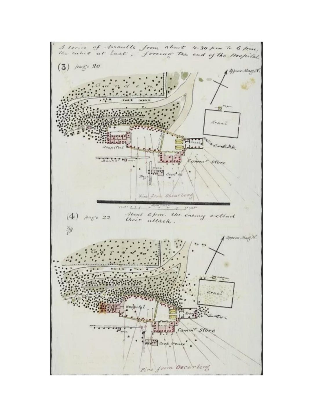 Reproduction Map Drawn by Lt John Chard VC Rorke's Drift Natal 1879...3 ...