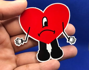 Bad Bunny Heart Inspired Sticker - Etsy