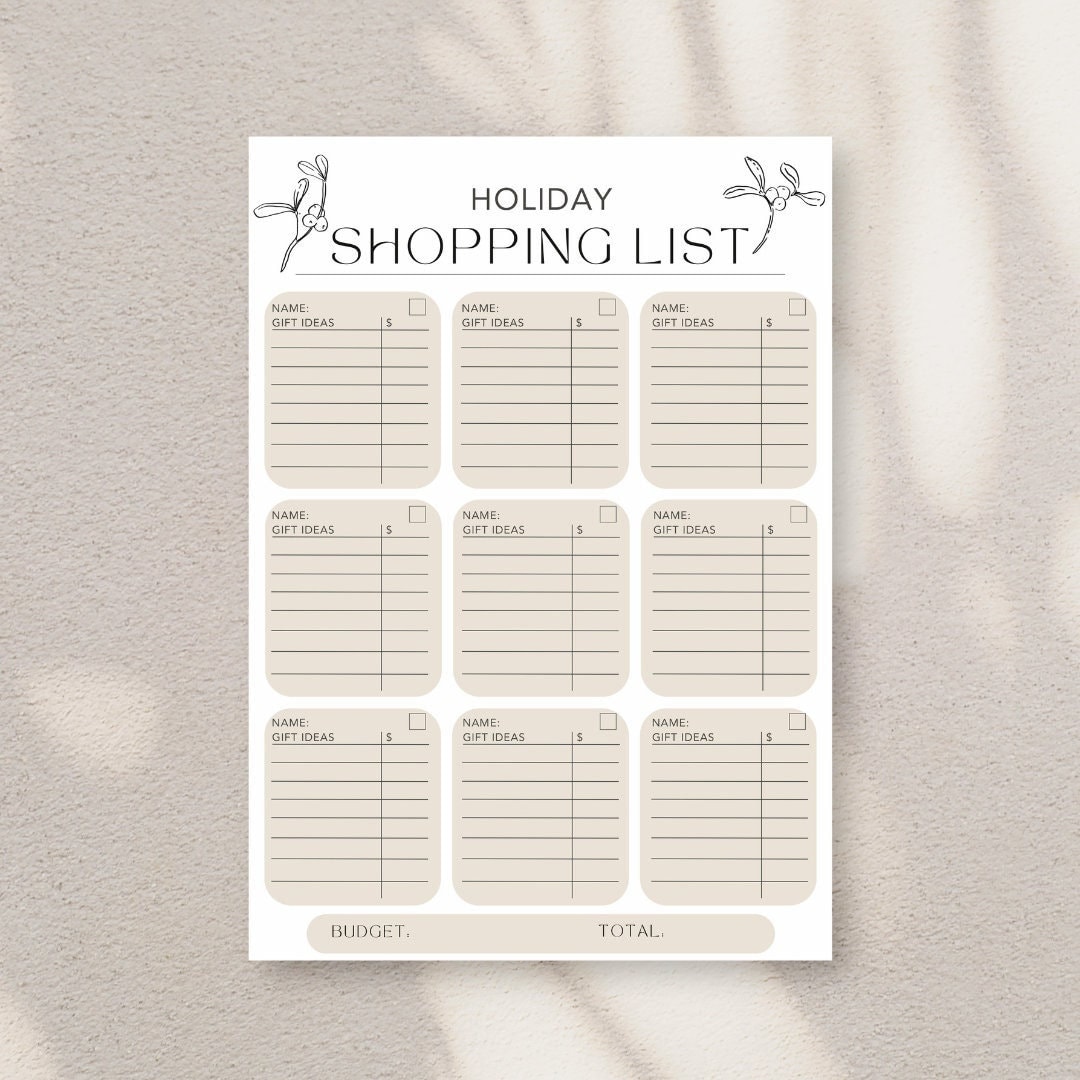 Christmas Planner Printable, Holiday Shopping List, Christmas to Do ...