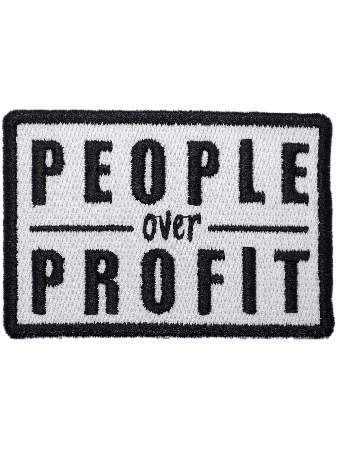 People Over Profit Embroidered Iron on Patch - 3x2 | Political Ethical ...