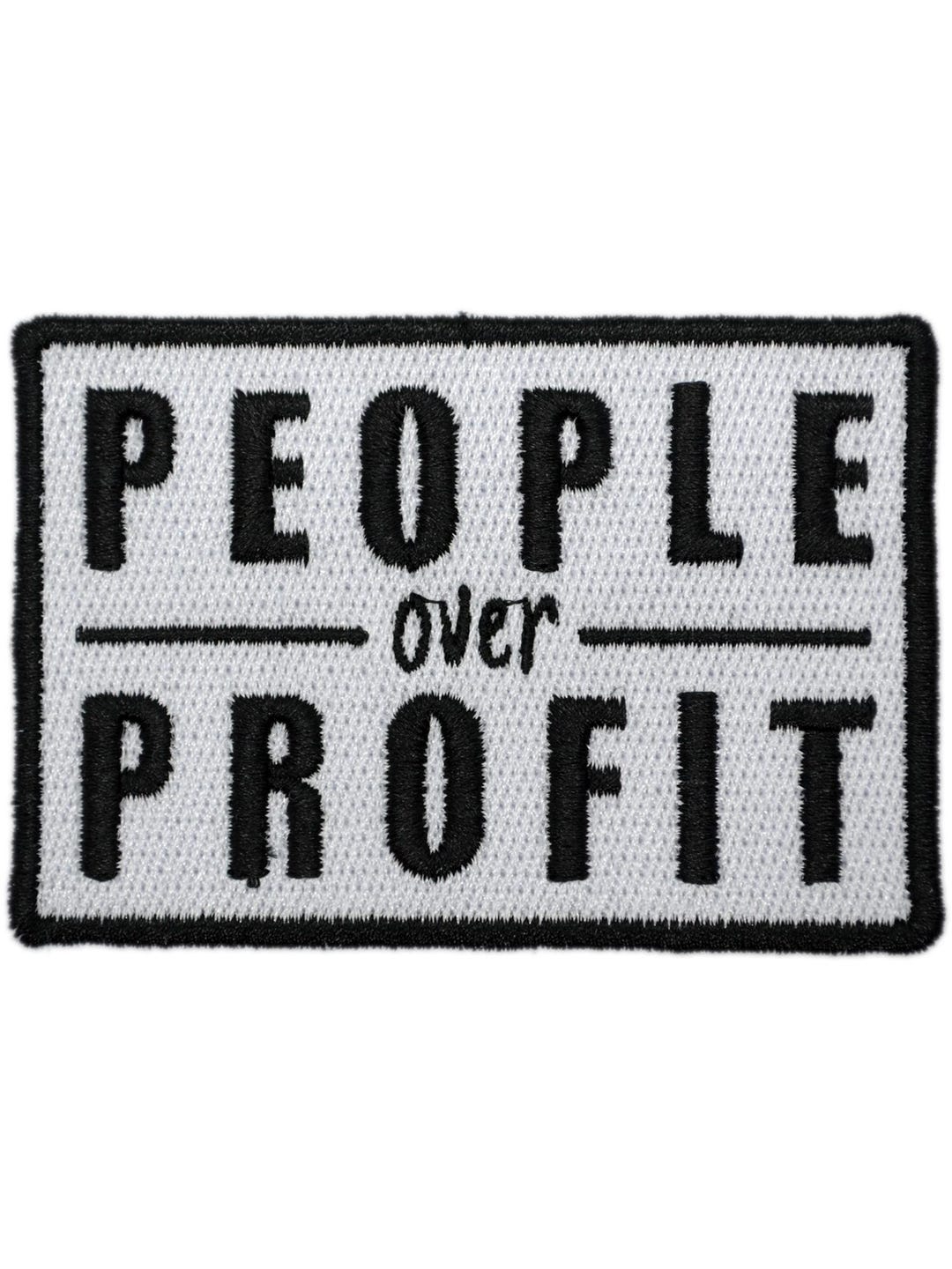People Over Profit Embroidered Iron on Patch - 3x2 | Political Ethical ...
