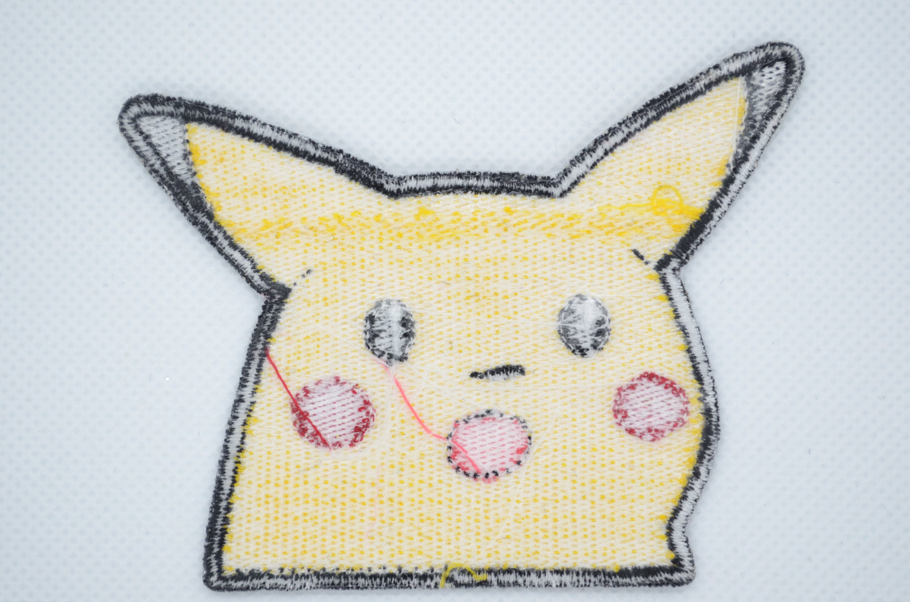 Shocked Pikachu Embroidered Iron on Patch 3.5x2.75 Pika Pokemon Meme ...