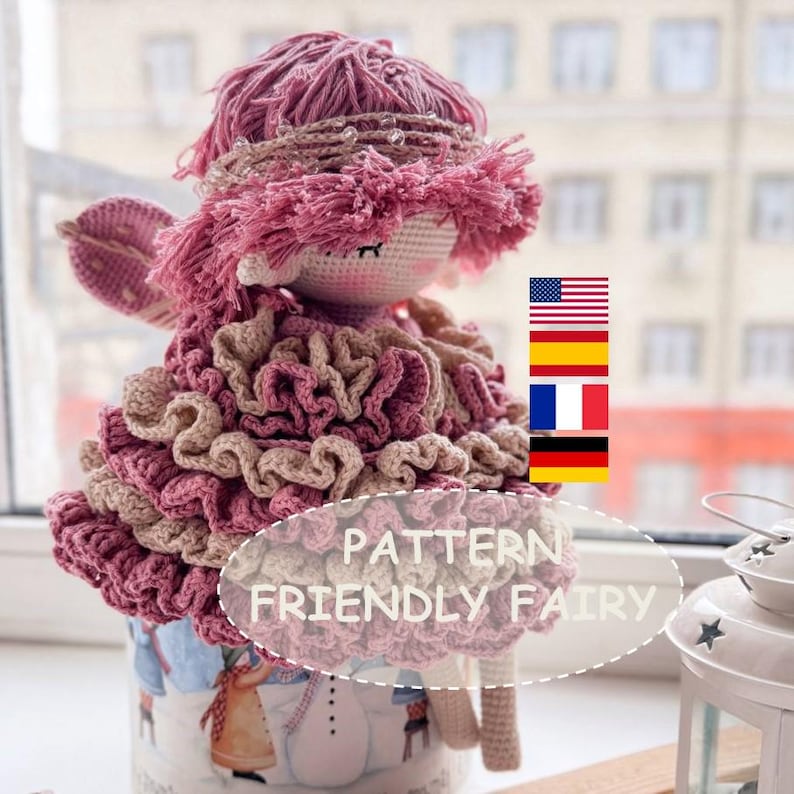 PDF Crochet PATTERN Amigurumi Doll Friendly Fairy, Crochet Stuffed Toy ...