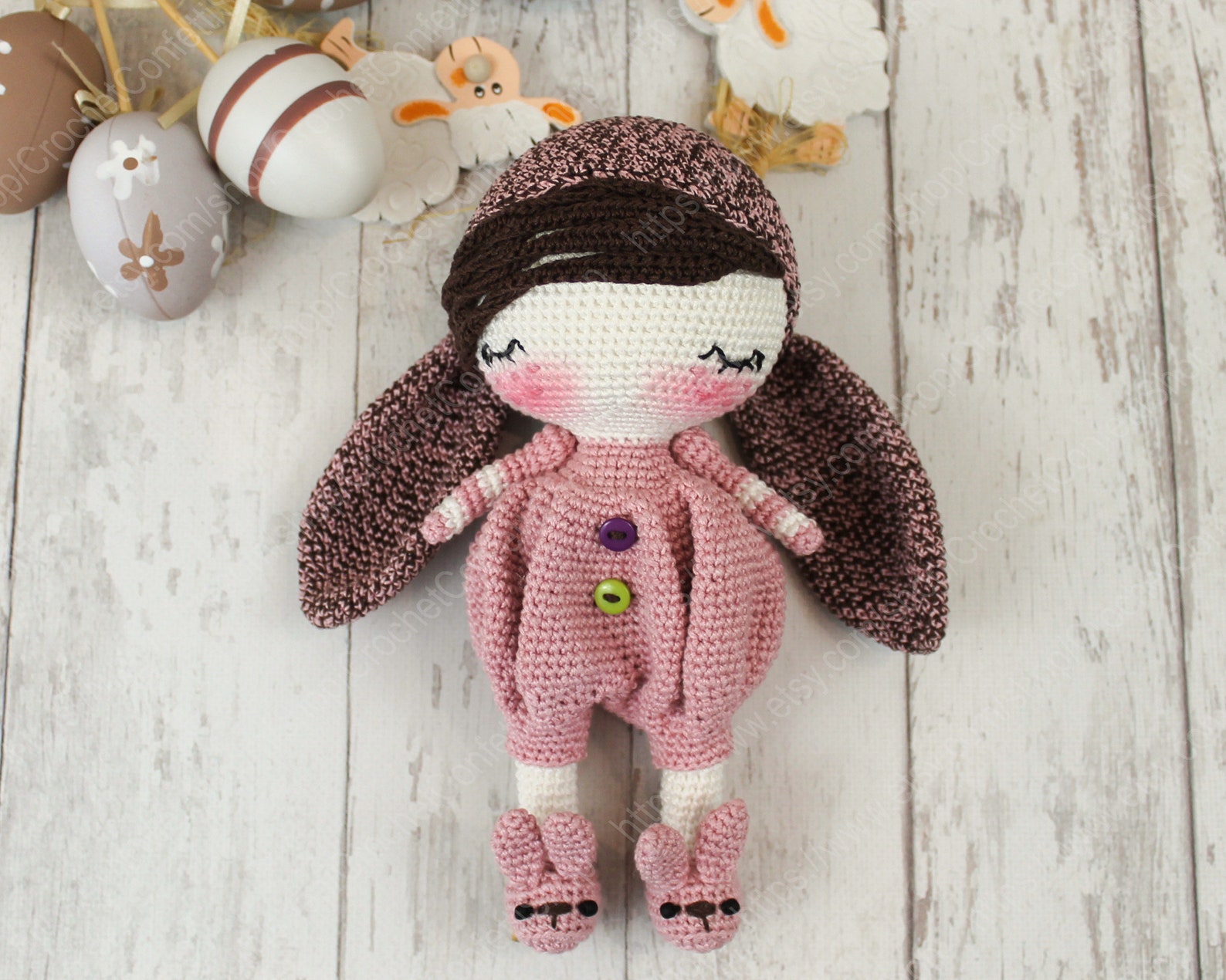 PDF PATTERN Amigurumi Sleepy Bunny Crochet Doll Rabbit - Etsy