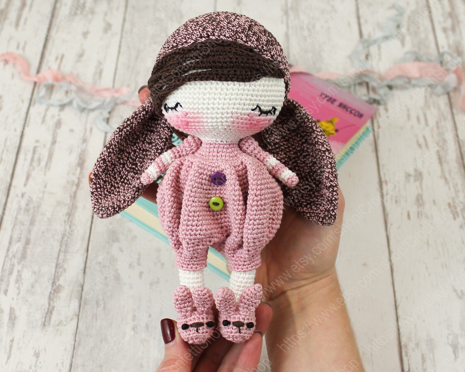 PDF PATTERN Amigurumi Sleepy Bunny Crochet Doll Rabbit - Etsy