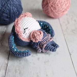 Pattern Crochet Little Girl Rabbit, Crochet Amigurumi Rabbit Accessory ...
