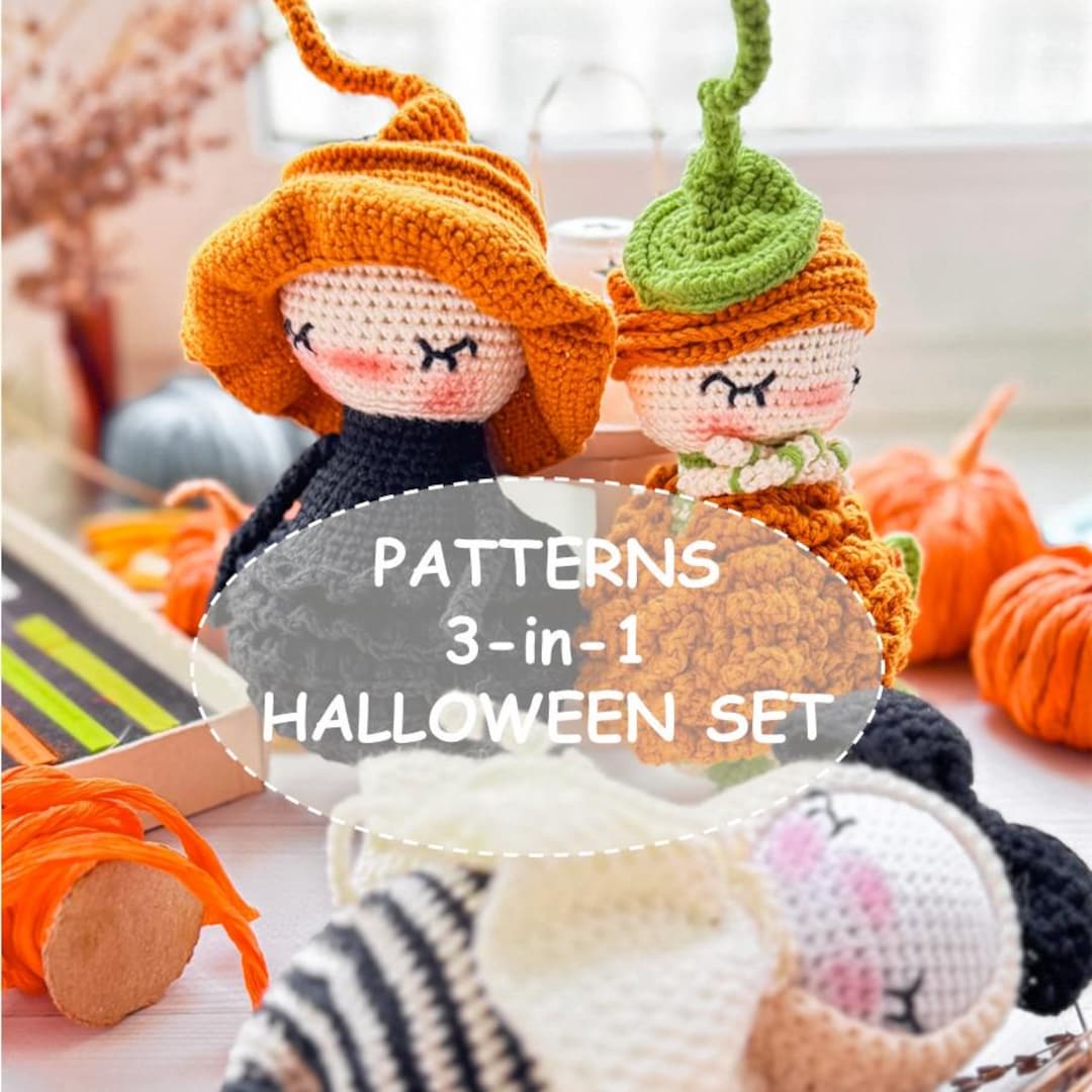 PDF Halloween Crochet PATTERN SET - 3 Amigurumi Patterns in One Bundle ...