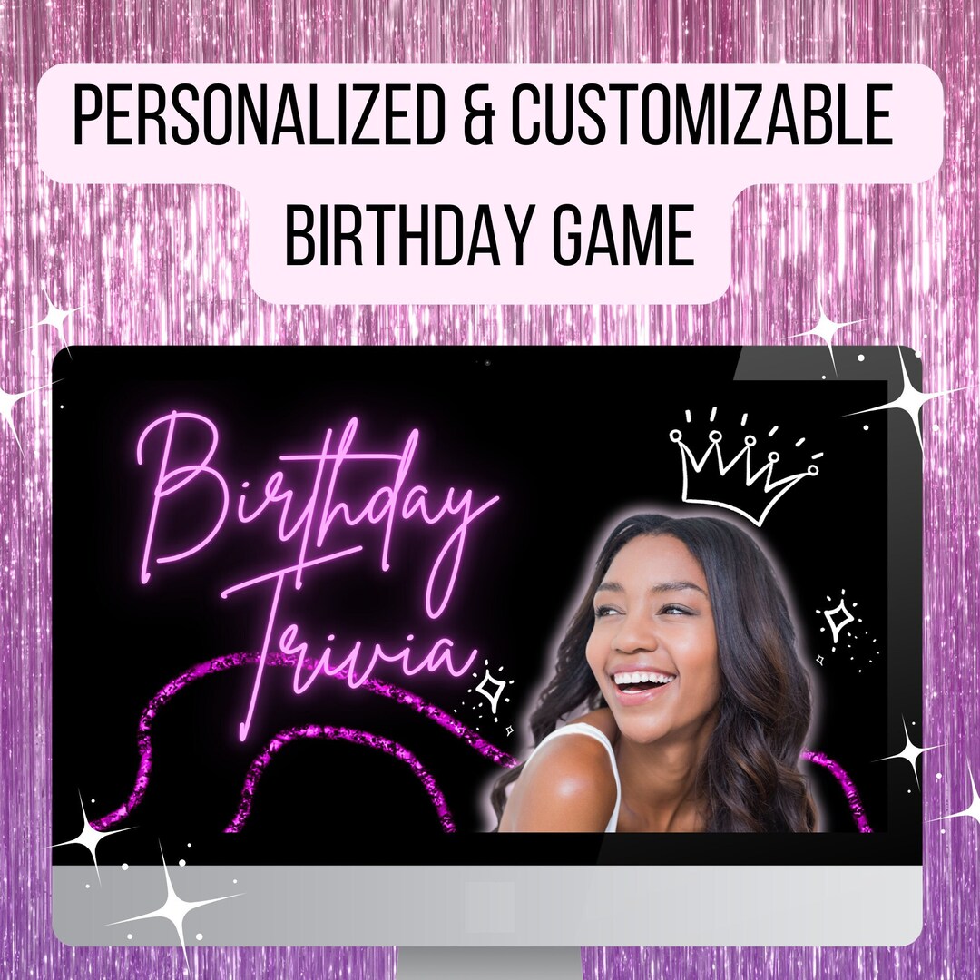 Birthday Trivia Game, Birthday Games for Her, Customizable Slideshow ...