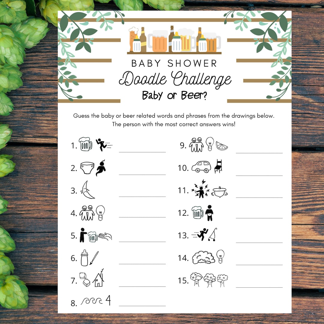 Baby Shower Beer Themed Game, Party Icebreaker, Brewery Game, Beer Game ...
