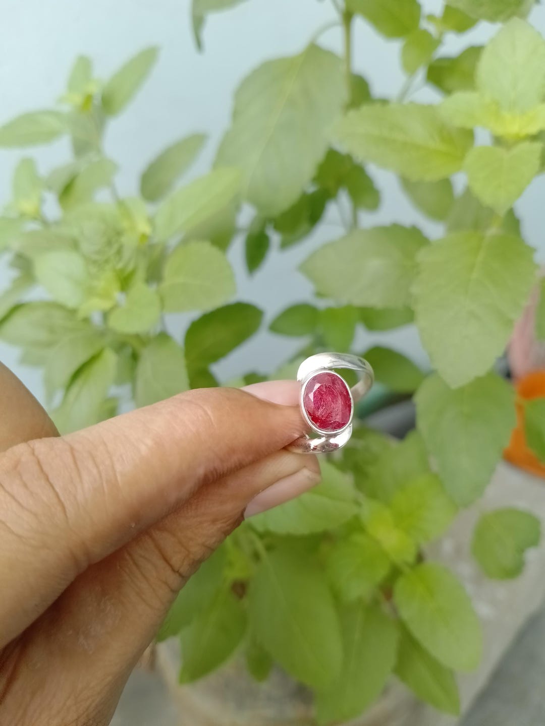 925 Sterling Silver Ruby Gemstone Ring, Ring for Girls, Silver Ring ...