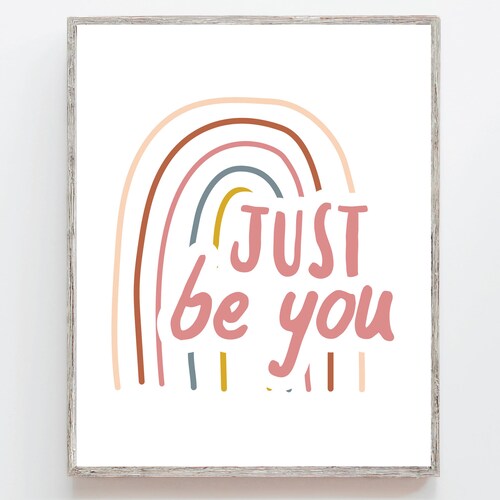 Just Be You Sign Inspirational Wall Art for Girls Rainbow - Etsy