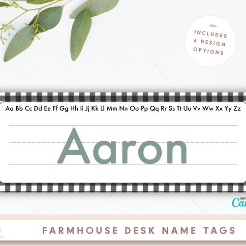 Farmhouse Classroom Name Tag School Desk Name Tags Farmhouse - Etsy