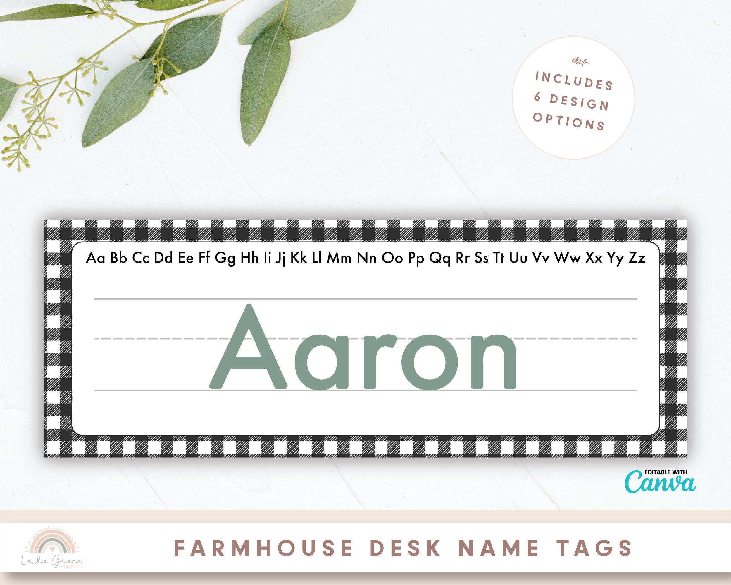 Farmhouse Classroom Name Tag School Desk Name Tags Farmhouse - Etsy