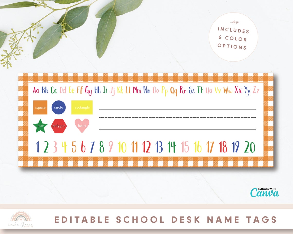 School Desk Name Tags Back to School Supplies Kids Name - Etsy