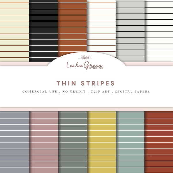 Stripe Digital Paper - Etsy