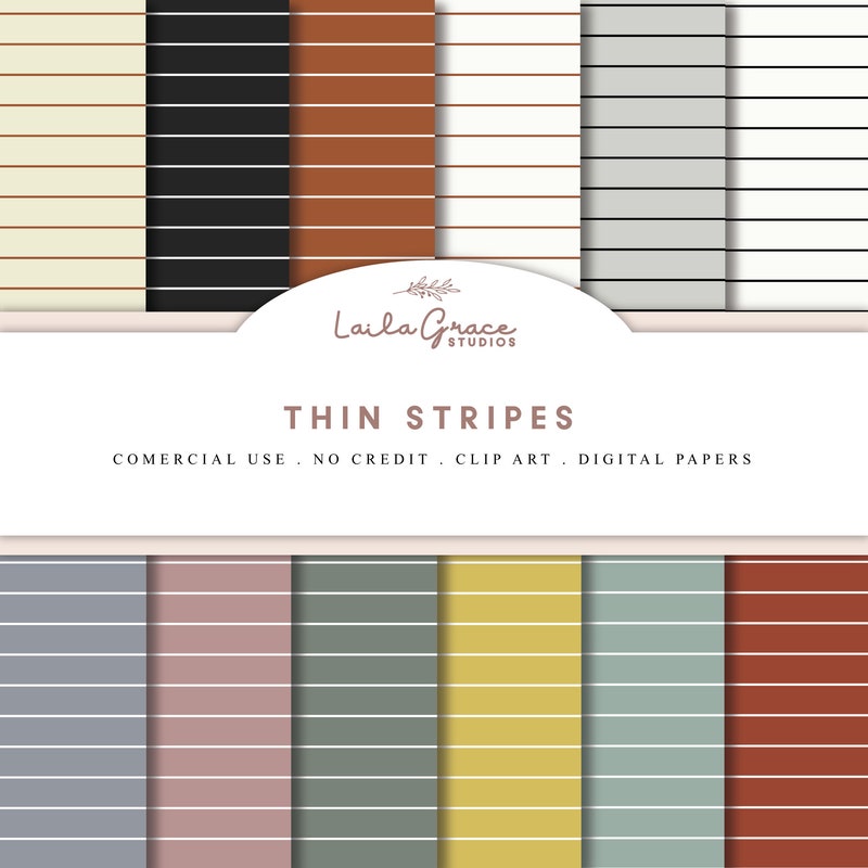 Stripe Digital Paper - Etsy
