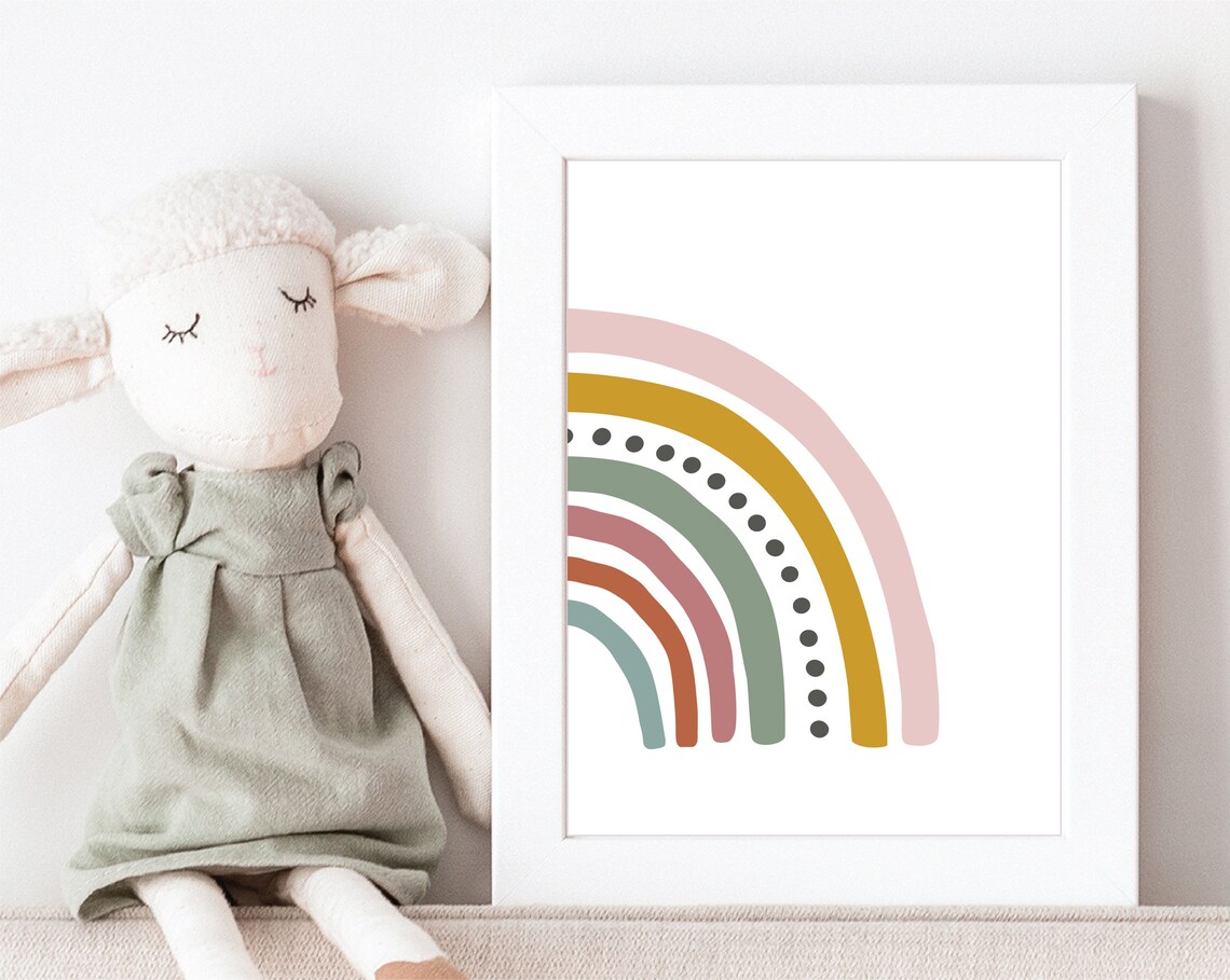 Printable Modern Boho Nursery Rainbow Art Rainbow Girls Room - Etsy
