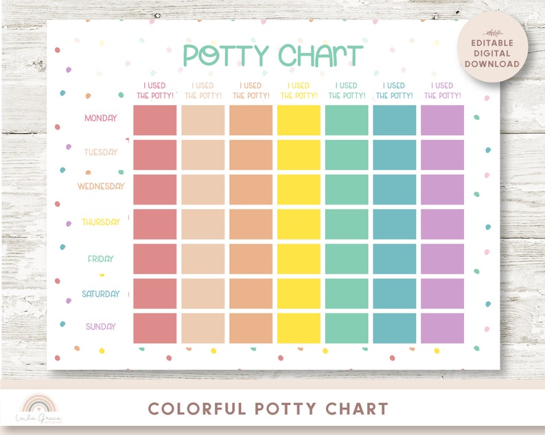 Potty Chart Printable, Potty Chart for Girls, Potty Training Sticker ...