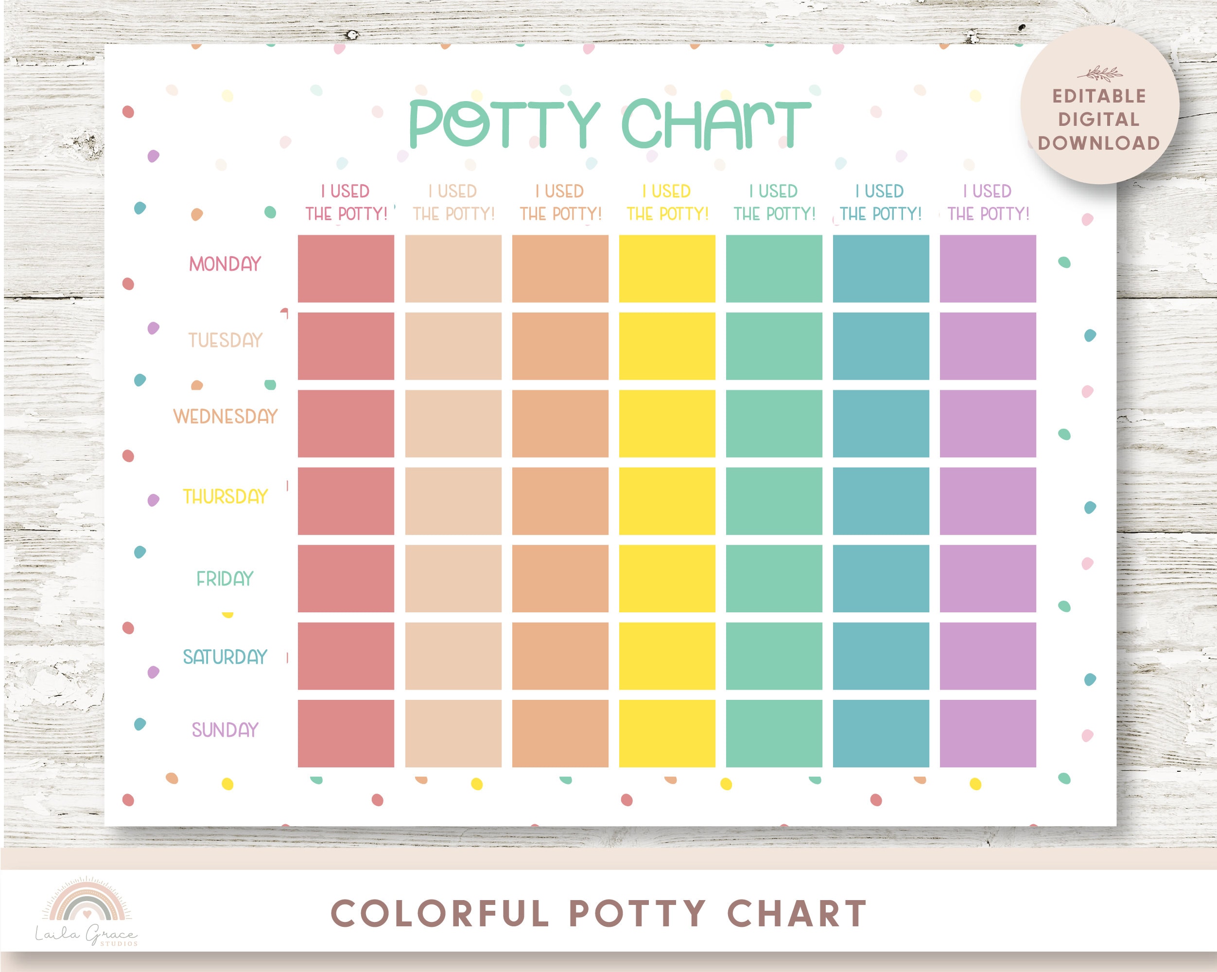 Potty Chart Printable, Potty Chart for Girls, Potty Training Sticker ...