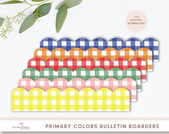 Lemon Buffalo Plaid Bulletin Board Border. You Print Digital Down Load ...