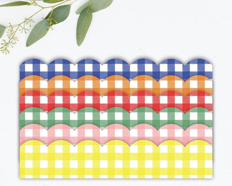 Classroom Bulletin Board Boarder Buffalo Plaid Primary Colors, Bulletin ...