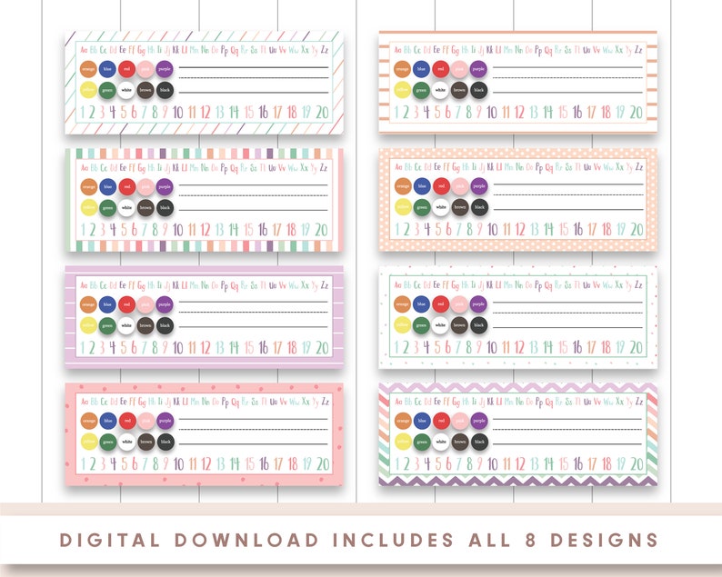 School Desk Name Tags Rainbow Back to School Supplies Pastel - Etsy