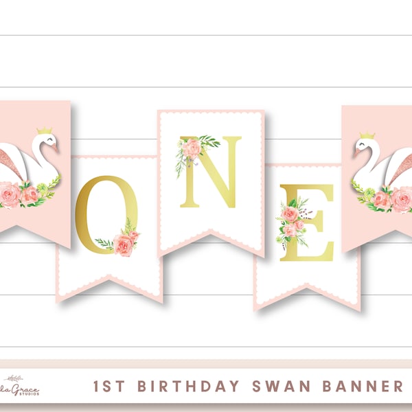 Swan Birthday Banner - Etsy