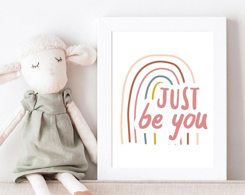 Just Be You Sign Inspirational Wall Art for Girls Rainbow - Etsy