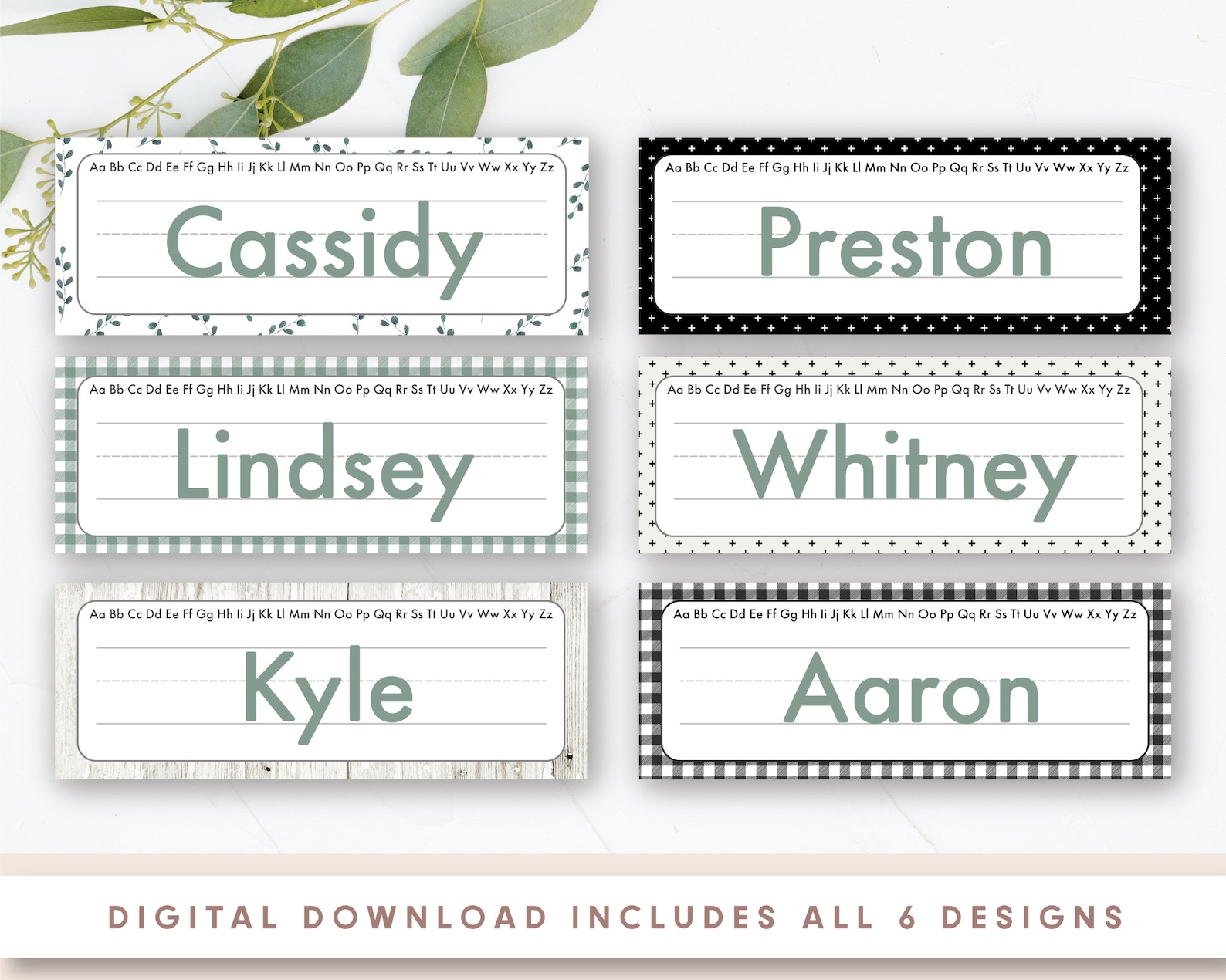 Farmhouse Classroom Name Tag, School Desk Name Tags, Farmhouse ...