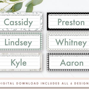 Farmhouse Classroom Name Tag, School Desk Name Tags, Farmhouse ...