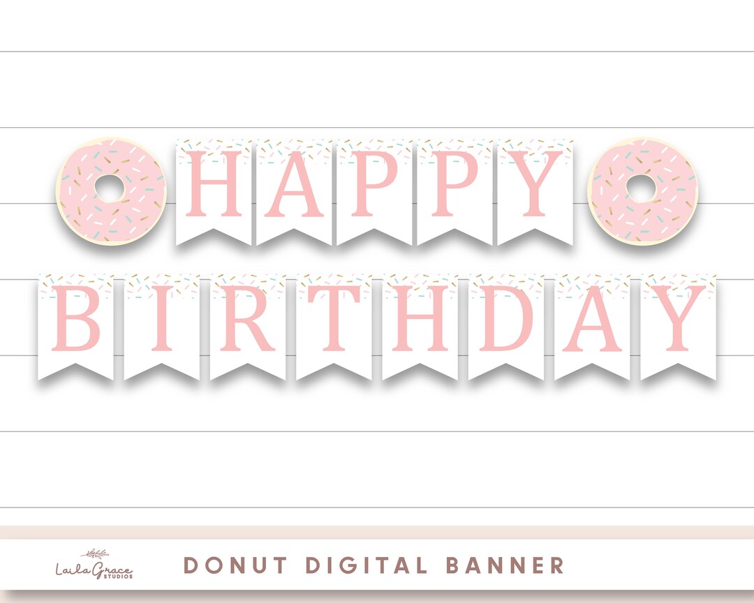 Donut Birthday Banner, Donut Birthday Party Decorations, Donut Party ...