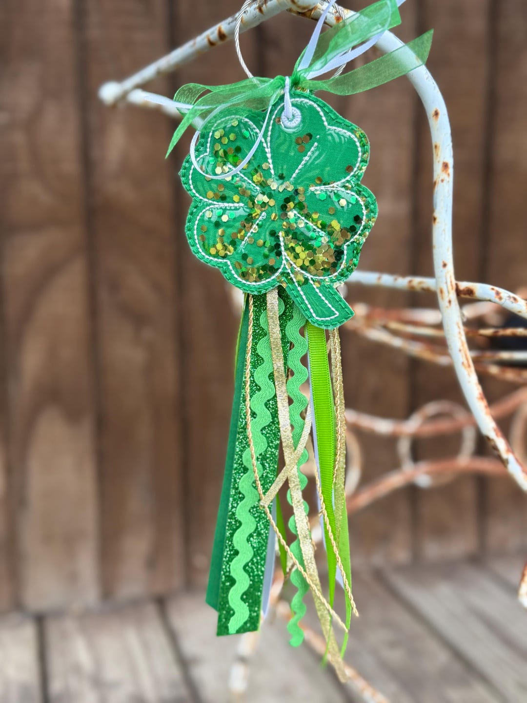 4H Clover Shaker Bag Tag: Embroidered Lucky Charm - Etsy