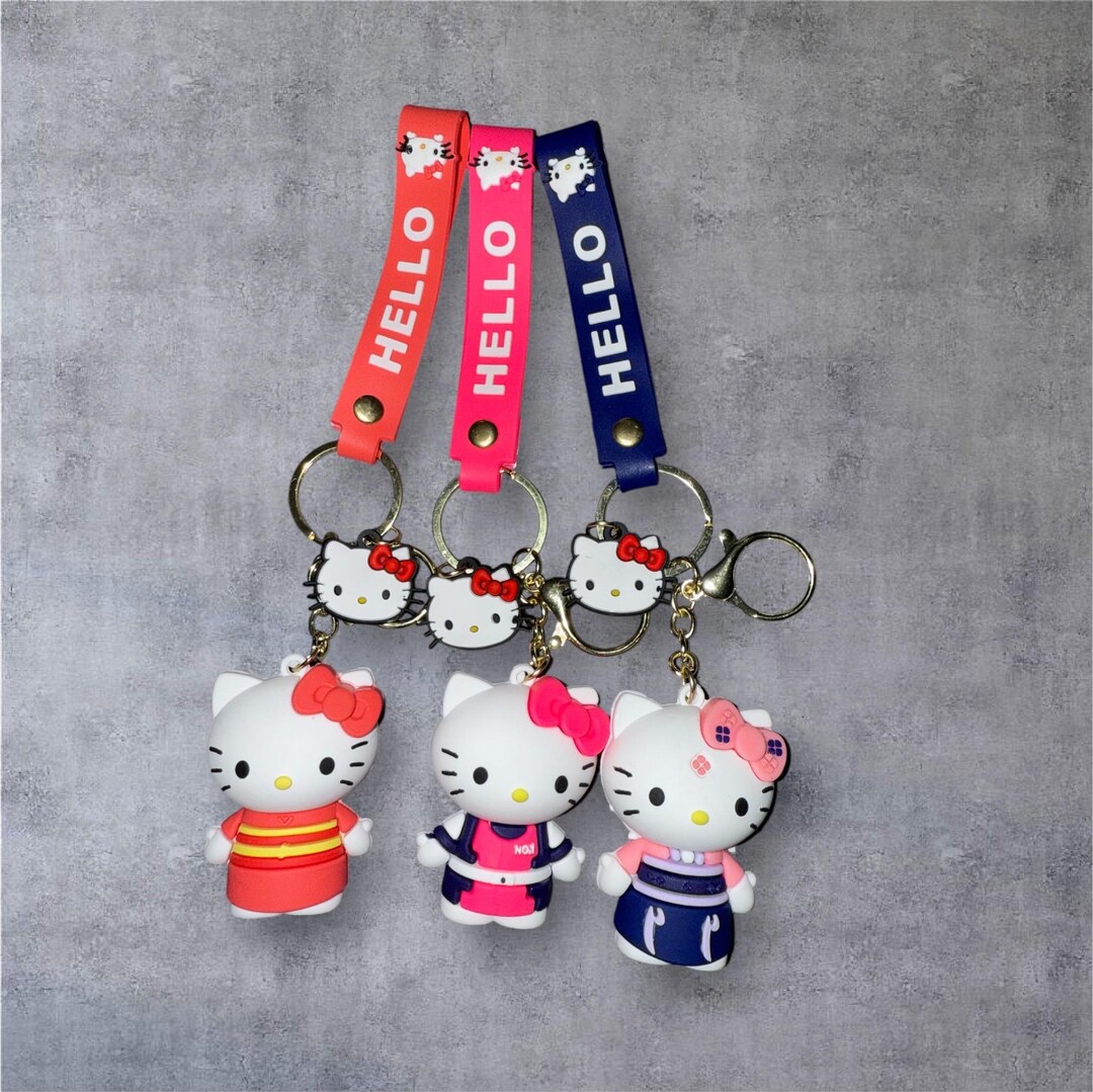 Hello Kitty KEY CHAINS Set 3 - Etsy