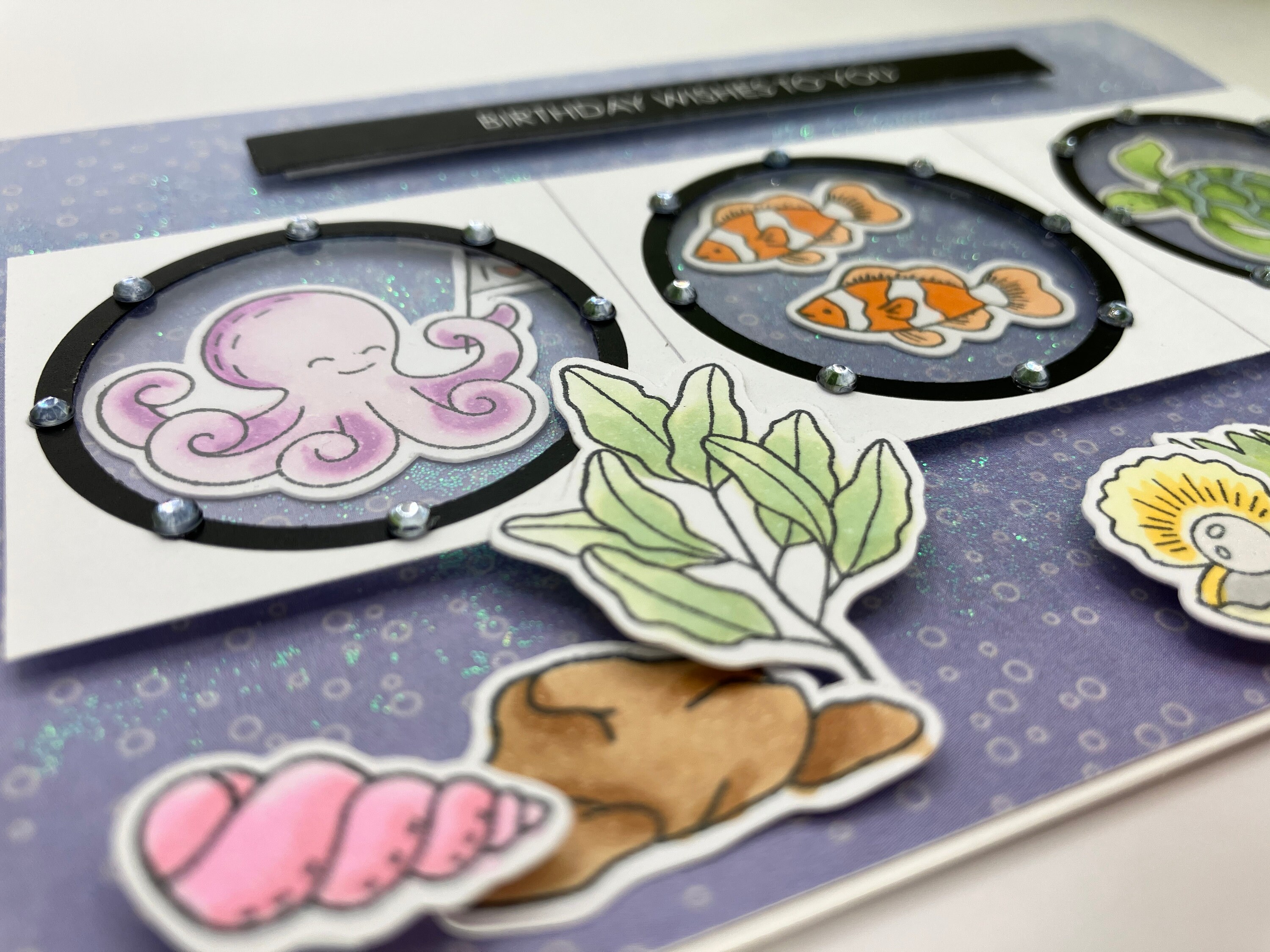 Cute Aquarium Birthday Card for Son, Daughter or Best Friend. Handmade ...