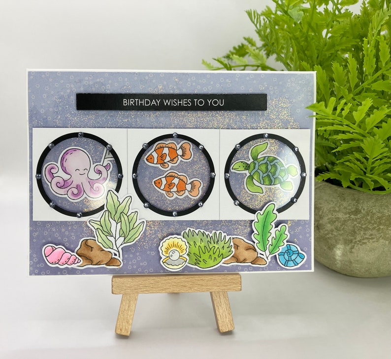 Cute Aquarium Birthday Card for Son, Daughter or Best Friend. Handmade ...