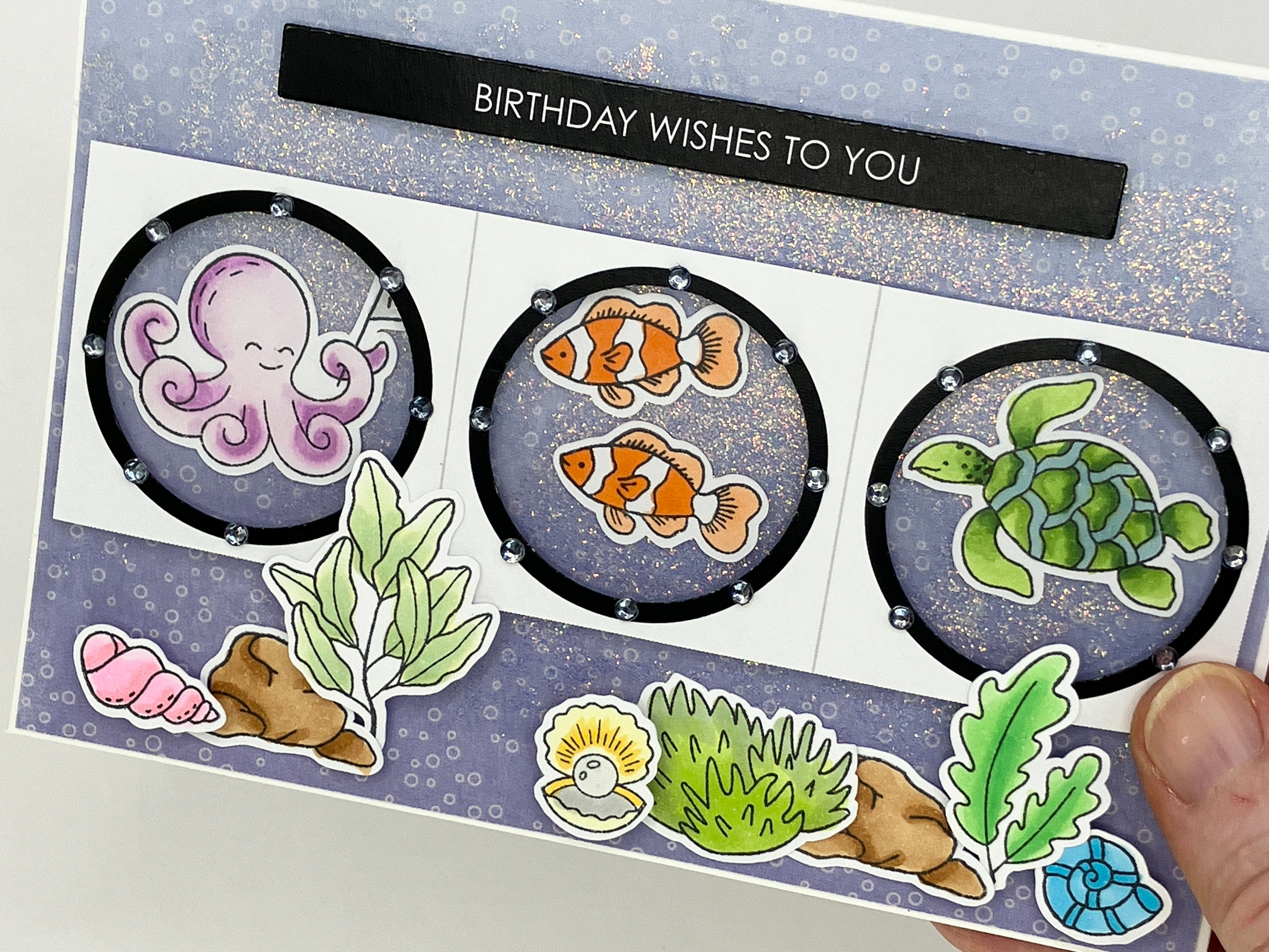 Cute Aquarium Birthday Card for Son, Daughter or Best Friend. Handmade ...