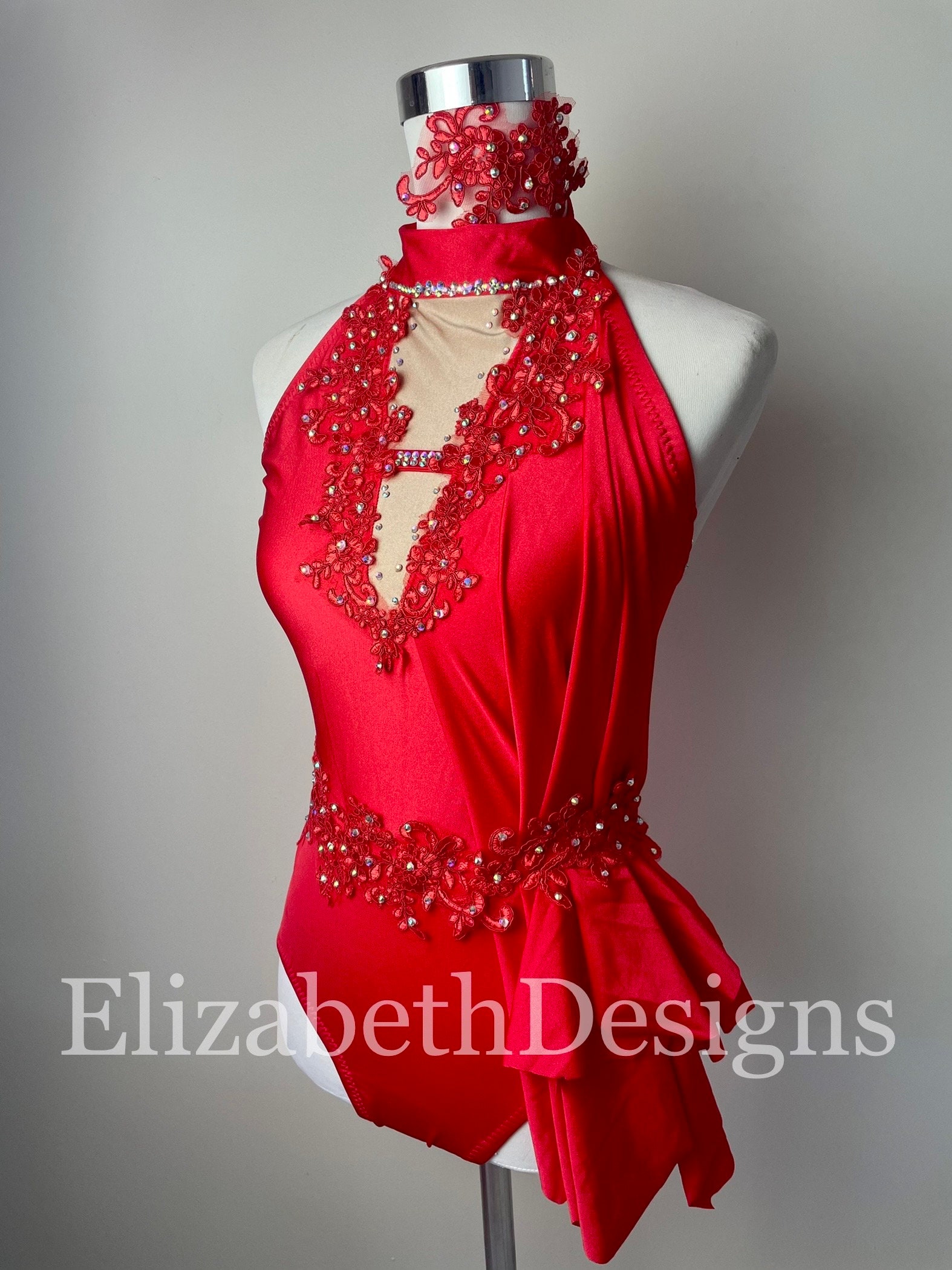 Red Contemporary Dance Costumes