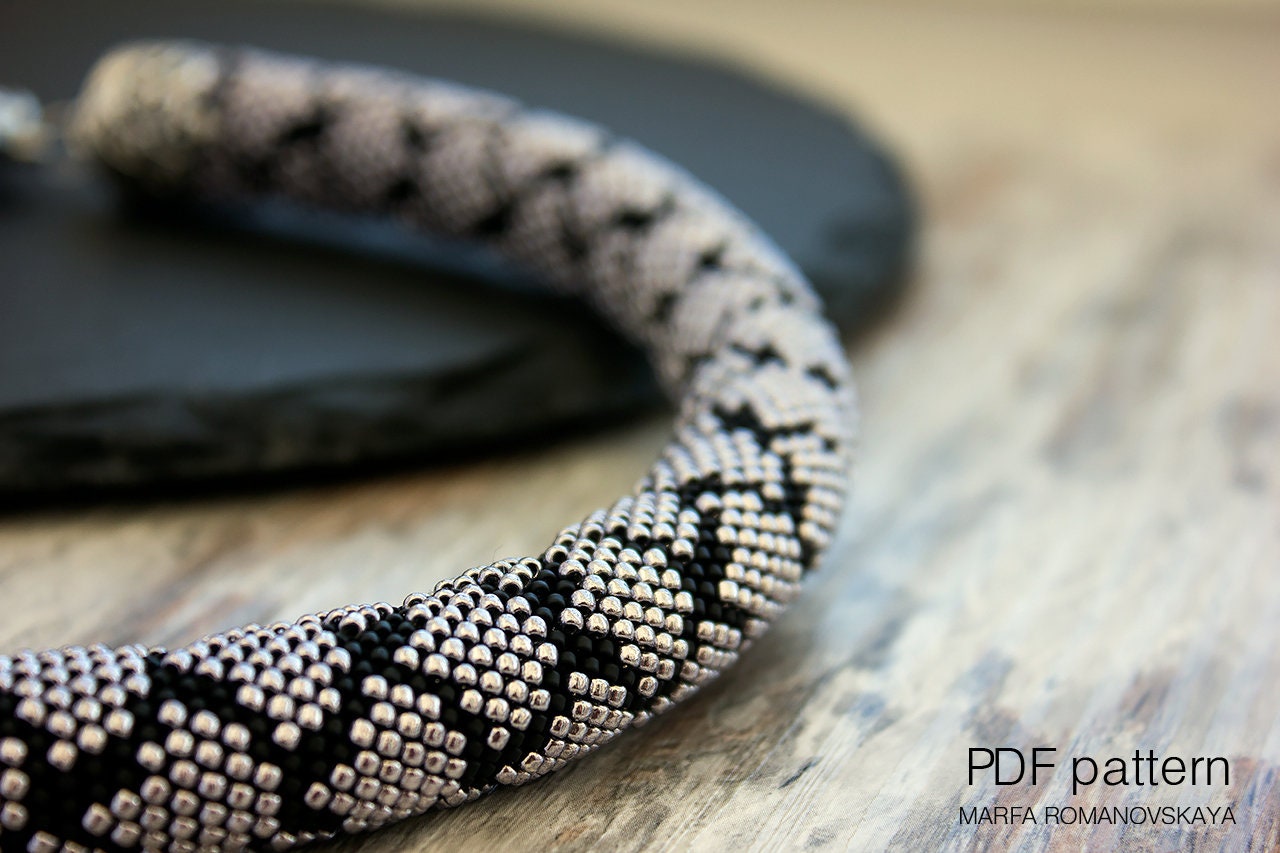 Pattern Bead Crochet Fish Scale Necklace PDF Pattern PNG Pattern Fish ...