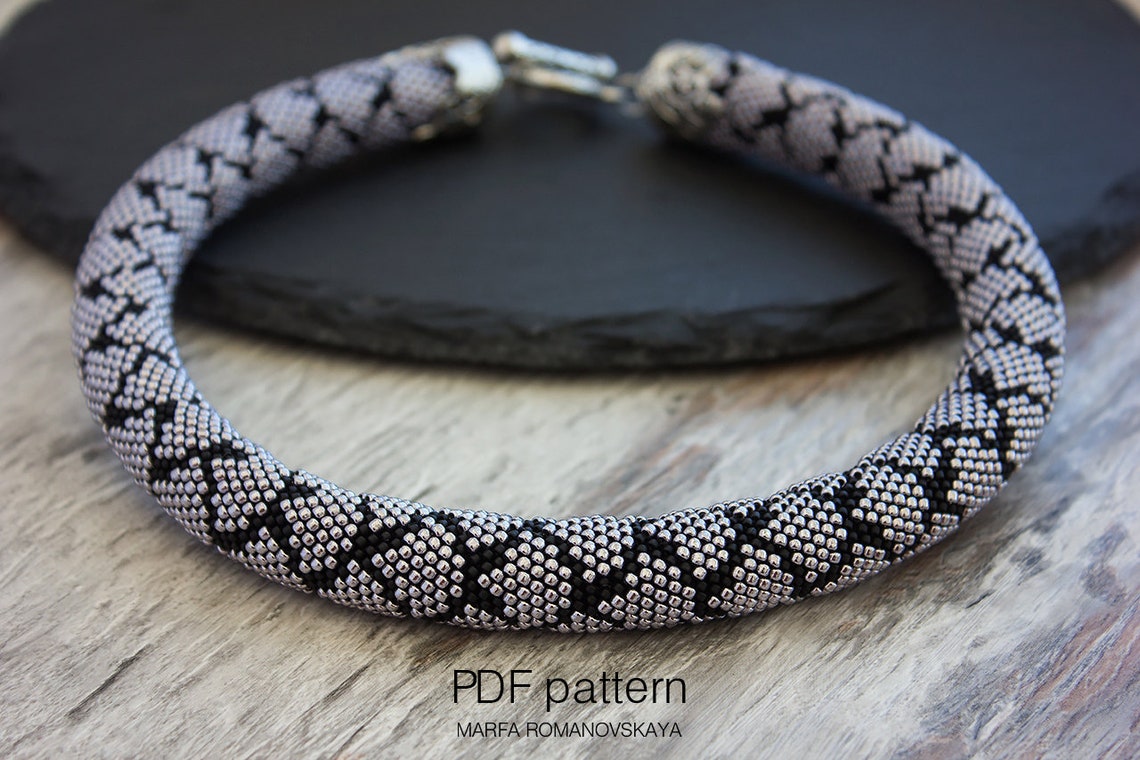 Pattern Bead Crochet Fish Scale Necklace PDF Pattern PNG Pattern Fish ...