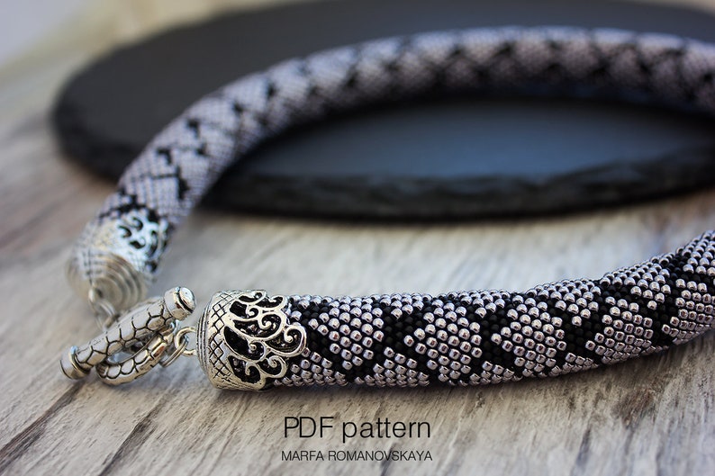 Pattern Bead Crochet Fish Scale Necklace PDF Pattern PNG Pattern Fish ...