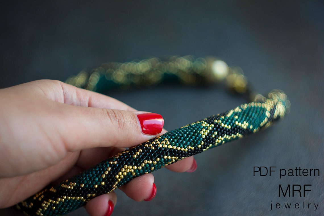 Bead Crochet Pattern Necklace PDF Pattern PNG Pattern Snake Pattern ...