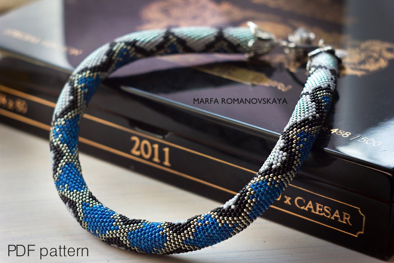 Pattern Bead Crochet Python Necklace PDF Pattern PNG Pattern Beadwork ...