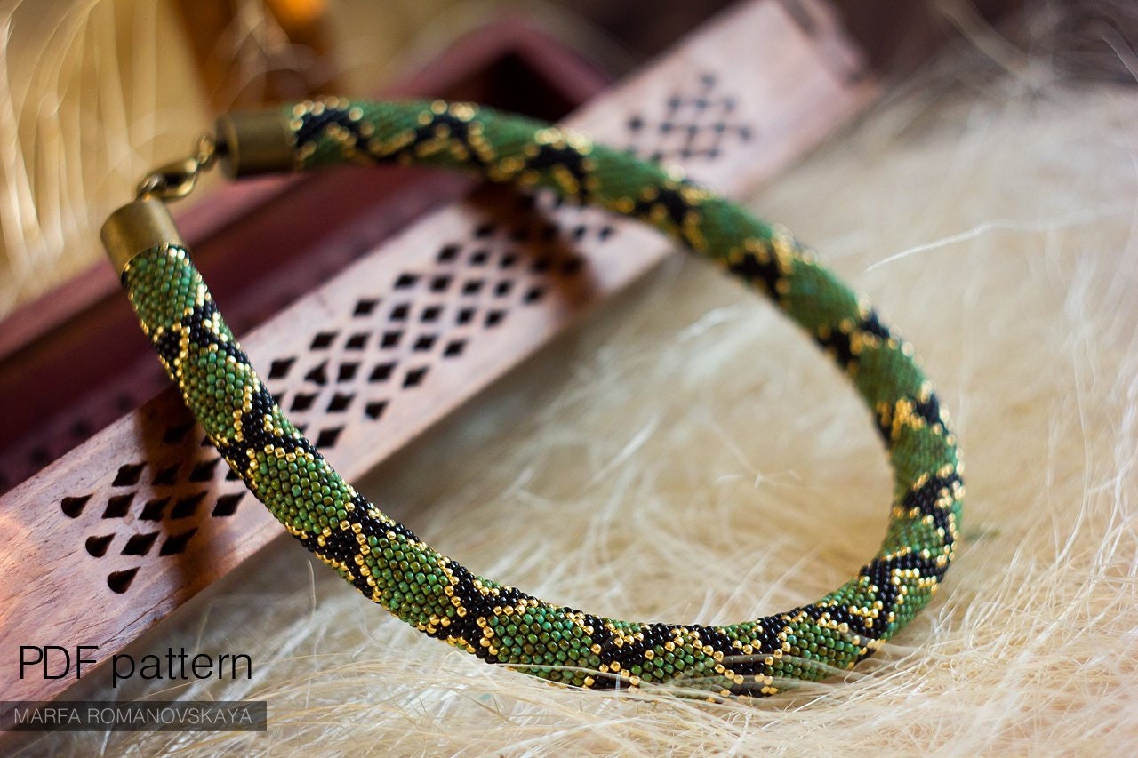 Bead Crochet Pattern Necklace PDF Pattern PNG Pattern Snake Pattern ...