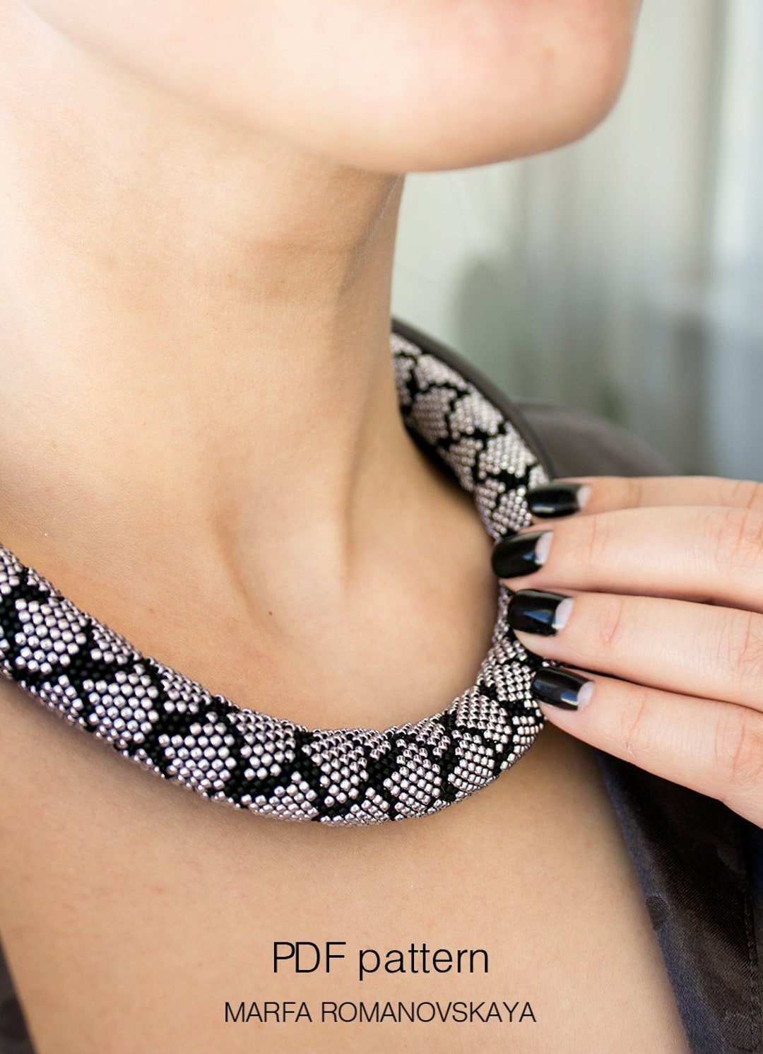 Pattern Bead Crochet Fish Scale Necklace PDF Pattern PNG Pattern Fish ...