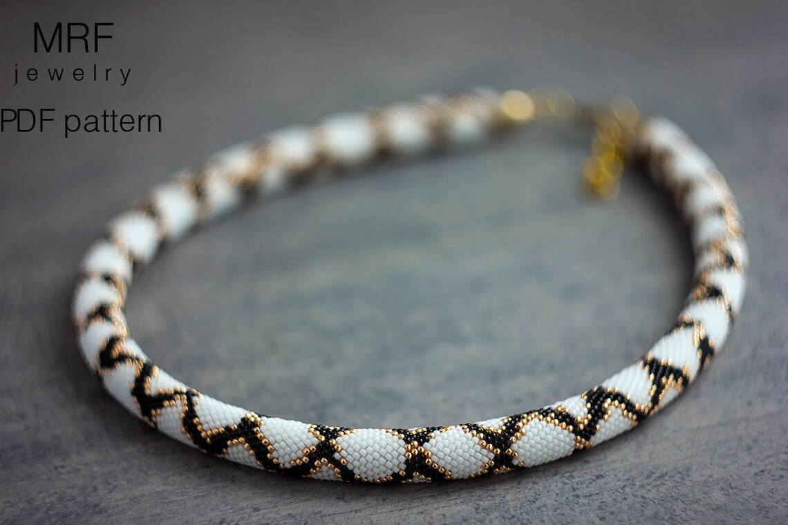 Pattern Bead Crochet Necklace PDF Pattern Python Pattern Snake Pattern ...